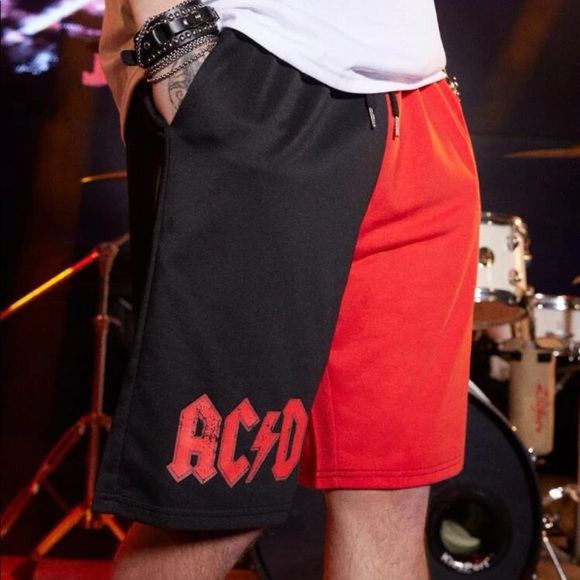 ROMWE | Shorts | Limited Edition Retro Acdc Punk Rock Graphic Two Tone ...